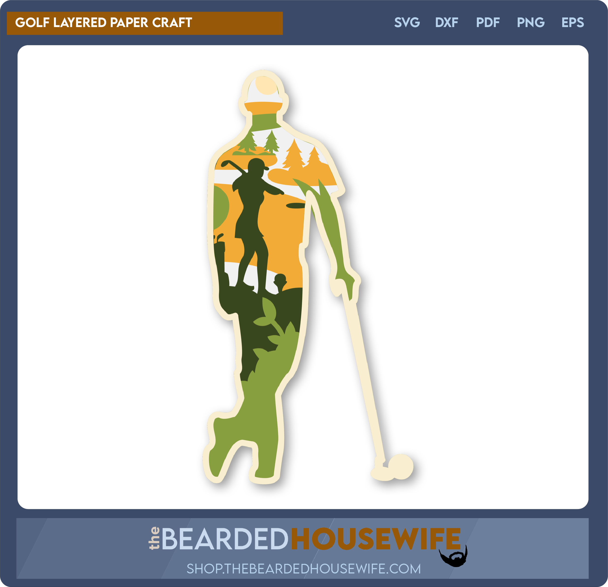 Golf Layered Paper Craft – The Bearded Housewife
