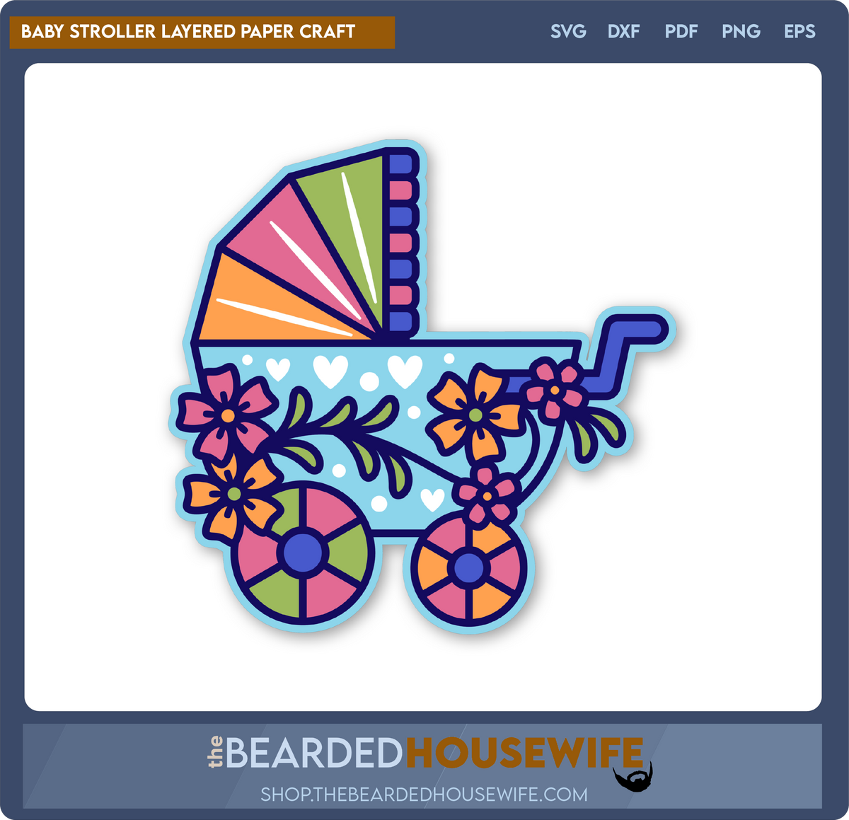Baby Stroller Layered Paper Craft – The Bearded Housewife