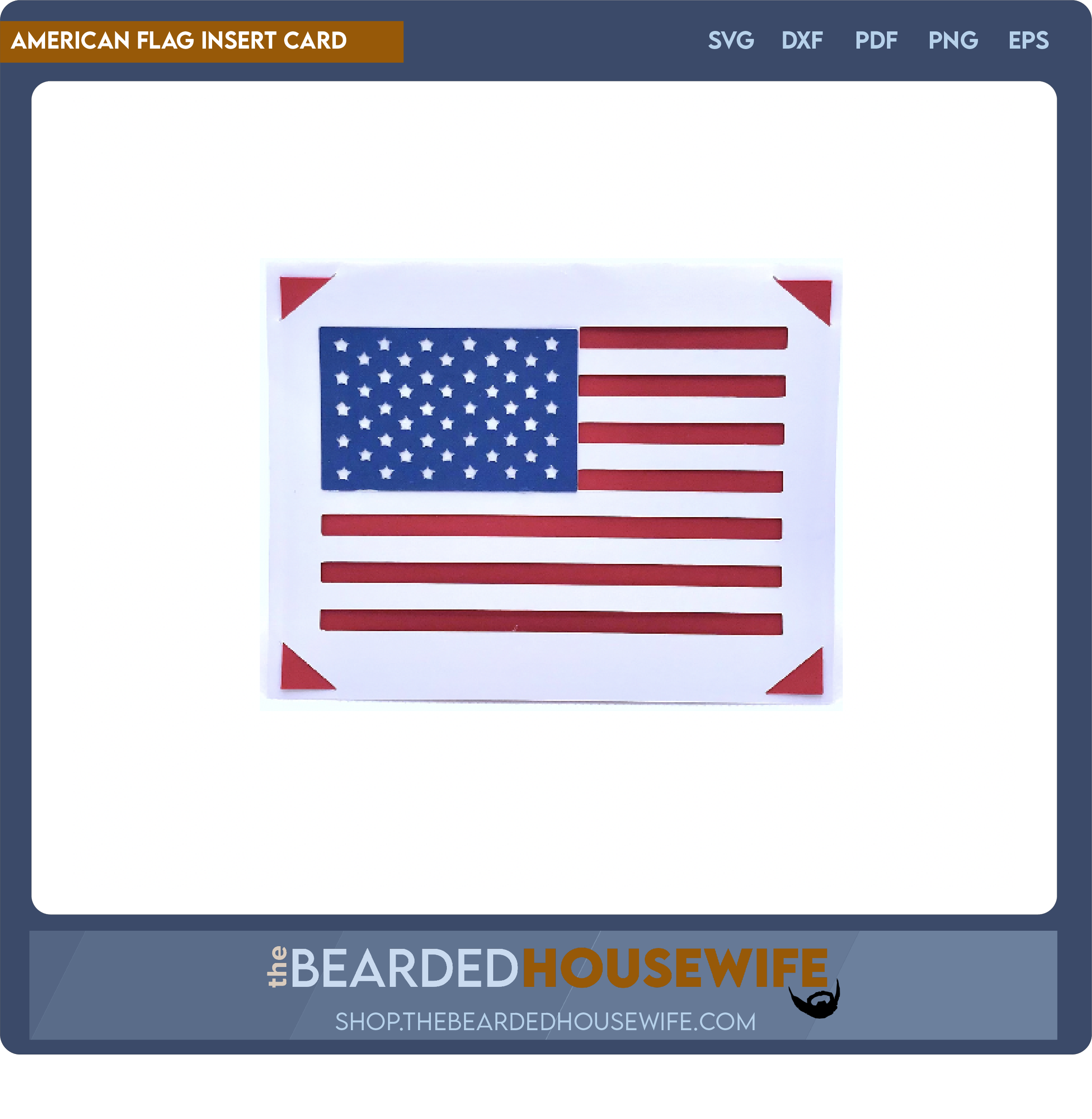 American Flag Insert Card – The Bearded Housewife